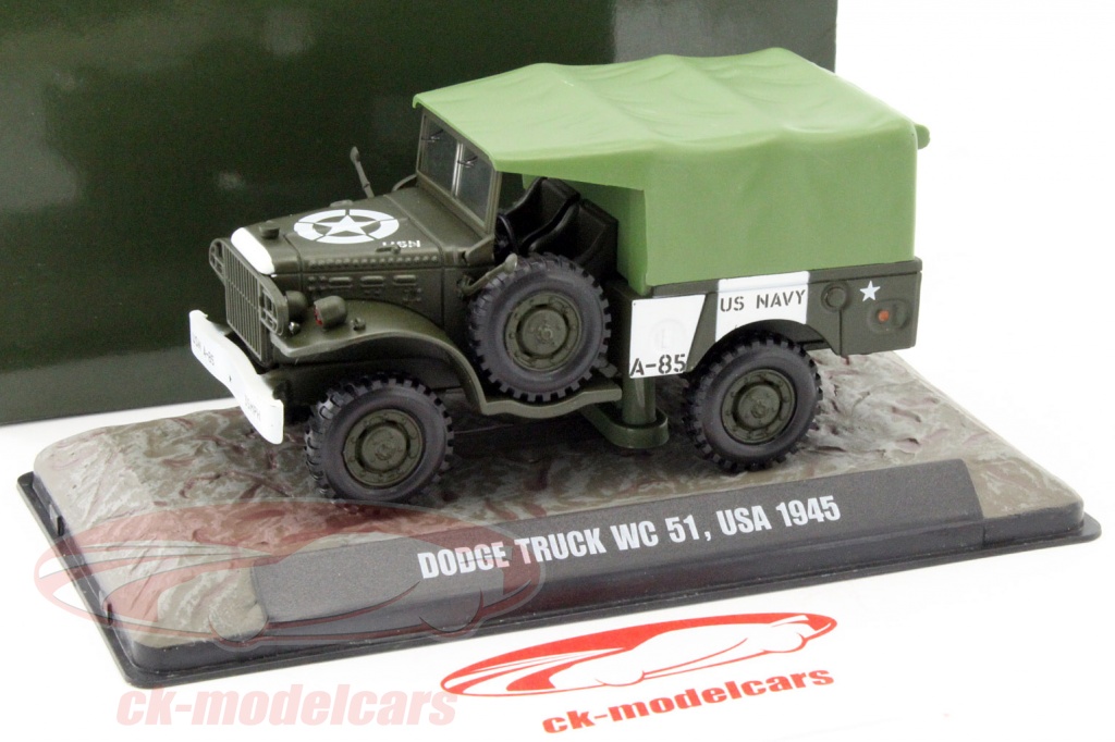 Atlas 1:43 Dodge Truck WC 51 US Navy USA 1945 olive green MAG EX96 ...