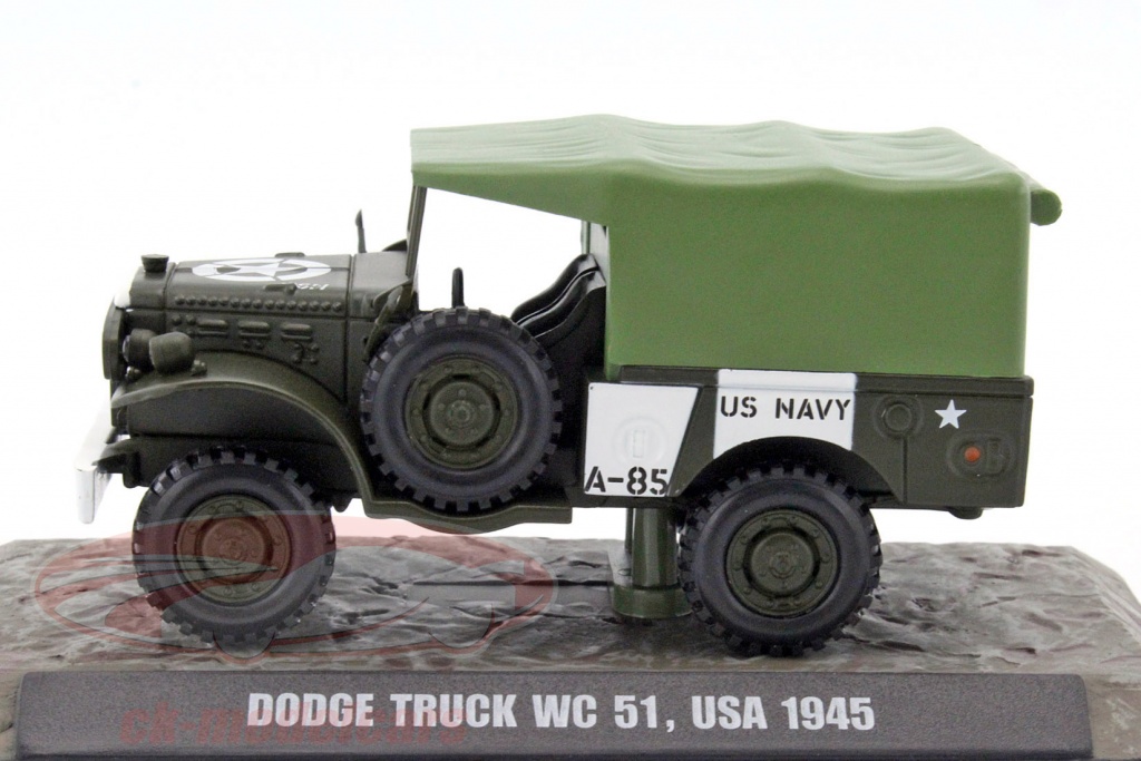 Atlas 1:43 Dodge Truck WC 51 US Navy USA 1945 olive green MAG EX96 ...