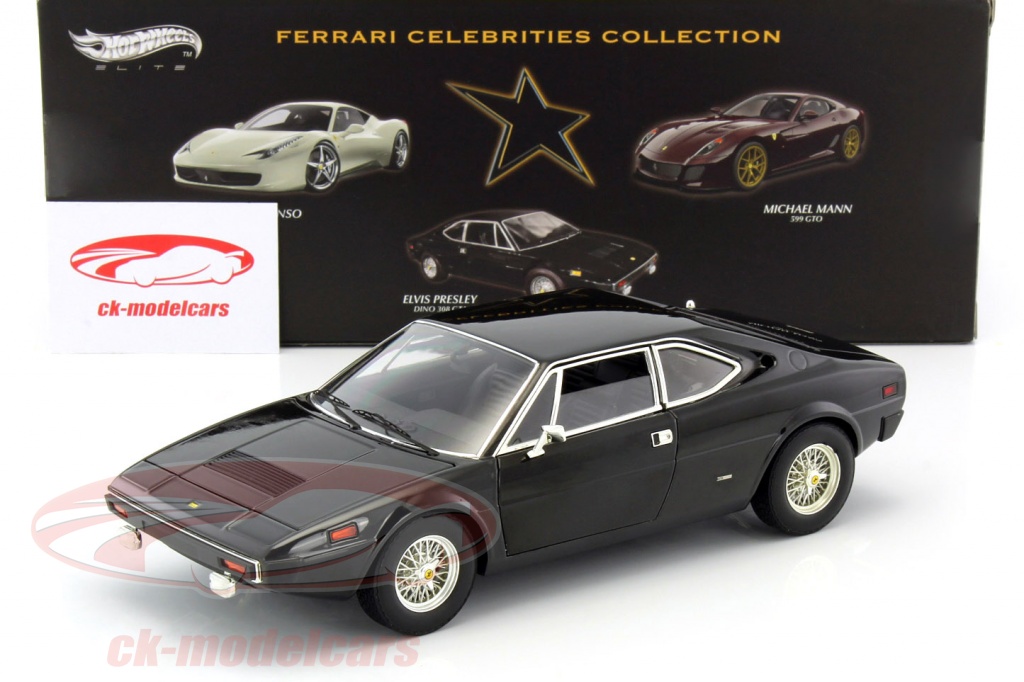 HotWheels 1:18 Ferrari Dino 308 GT4 Elvis Presley black V7425 model car ...