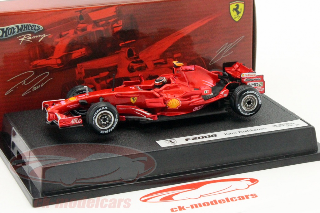HotWheels 1:43 Kimi Raikkonen Ferrari F2008 de Fórmula 1 2008 L8779 modelo coche L8779 027084538946