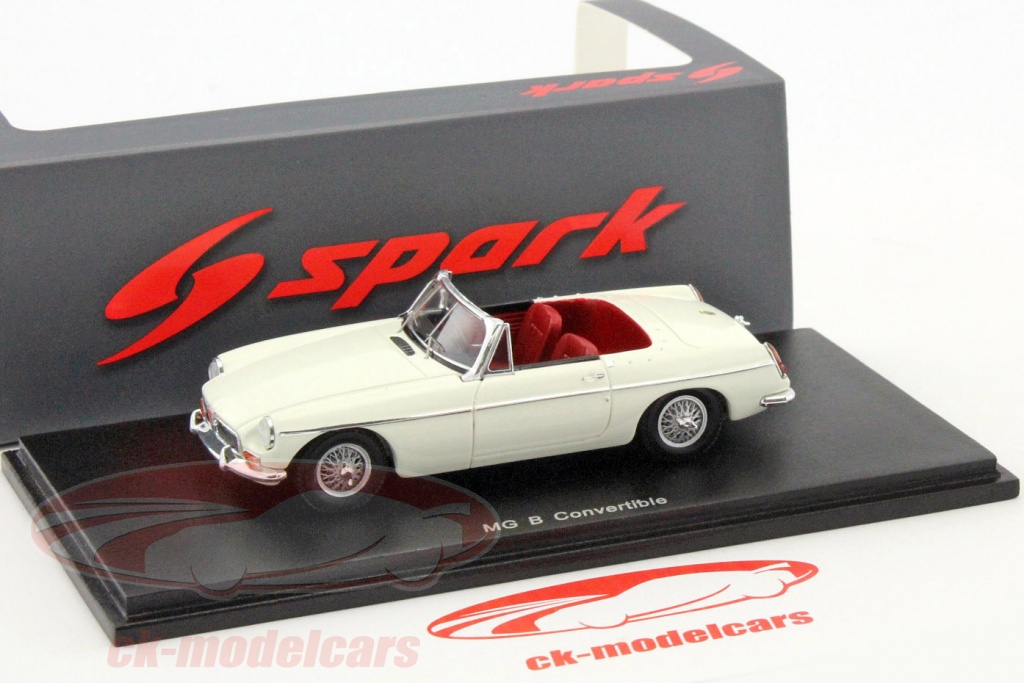 Spark 1:43 MG B Convertible Baujahr 1966 weiß S4139 Modellauto S4139 ...