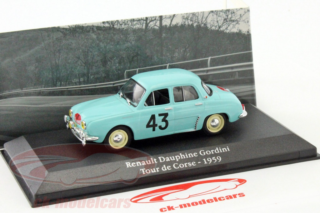 Atlas 1:43 Renault Dauphine Gordini #43 勝者 Tour de Corse 1959 Orsini, Canonici MAG HS24 モデル 車 ...