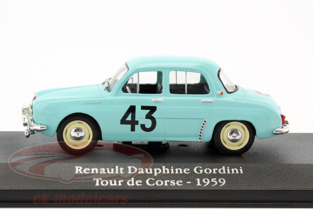 Atlas 1:43 Renault Dauphine Gordini #43 ganador Tour de Corse 1959 Orsini, Canonici MAG HS24 ...