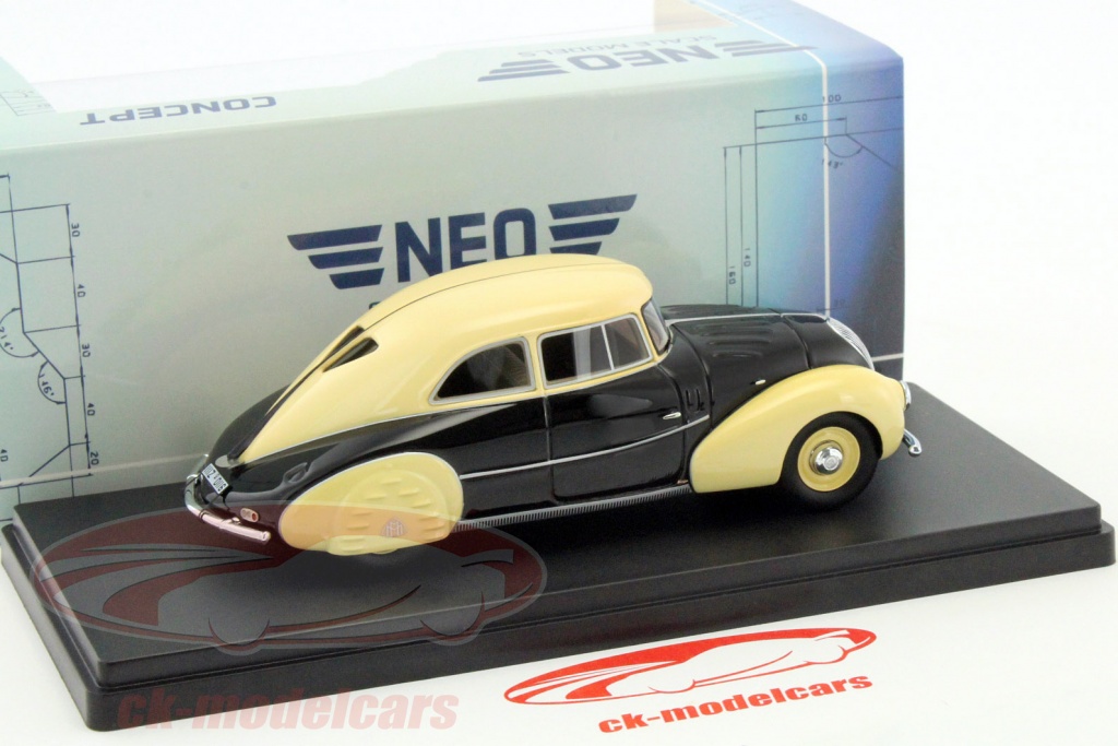 Neo 1:43 Maybach SW35 Stromlinie Spohn year 1935 black / beige NEO46340 ...