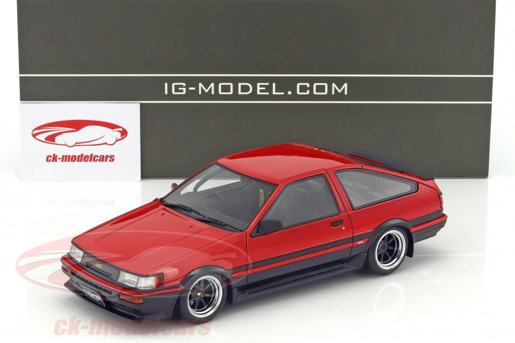 Ignition Model 1:18 Toyota Corolla Levin (AE86) 3-Door GT Apex rot / schwarz IG0545 Modellauto ...