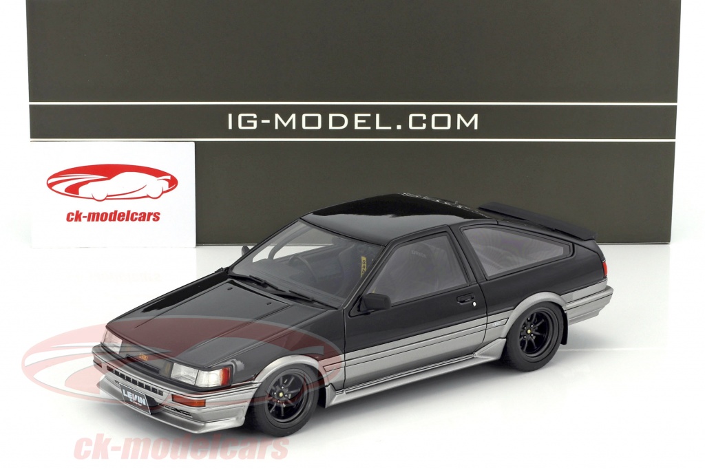 Ignition Model 1:18 Toyota Corolla Levin (AE86) 3-Door GT Apex black / silver IG0546 model car ...