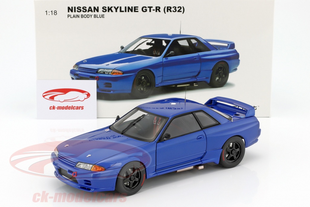 AUTOart 1:18 Nissan Skyline GT-R (R32) Plain Body Version ブルー 89281 モデル ...