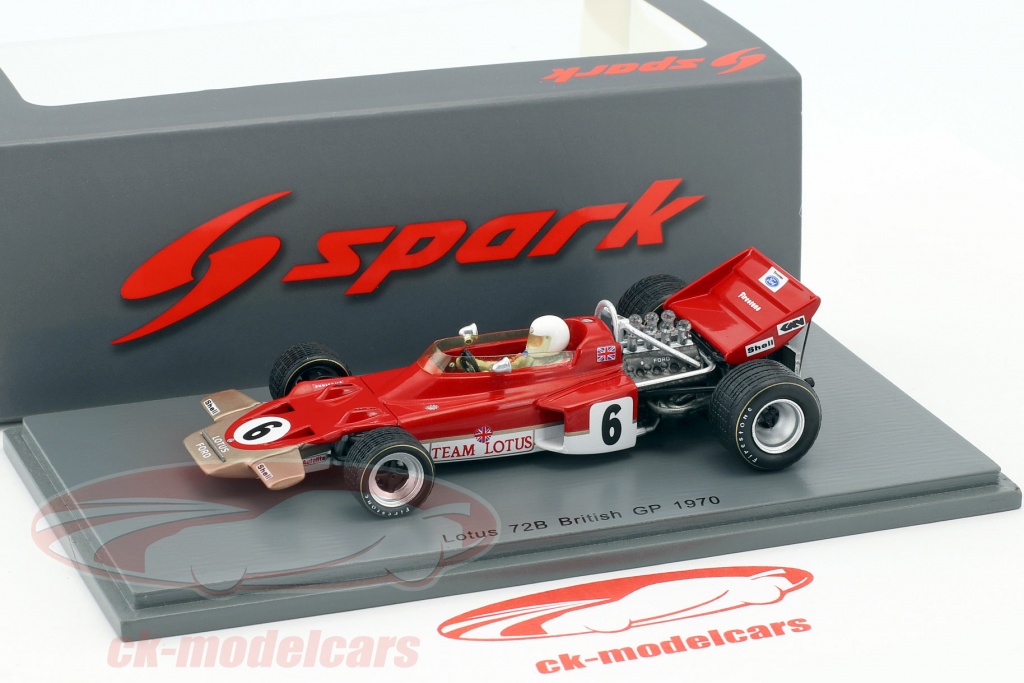Spark 1:43 John Miles Lotus 72B #6 British GP formula 1 1970 S5344 ...