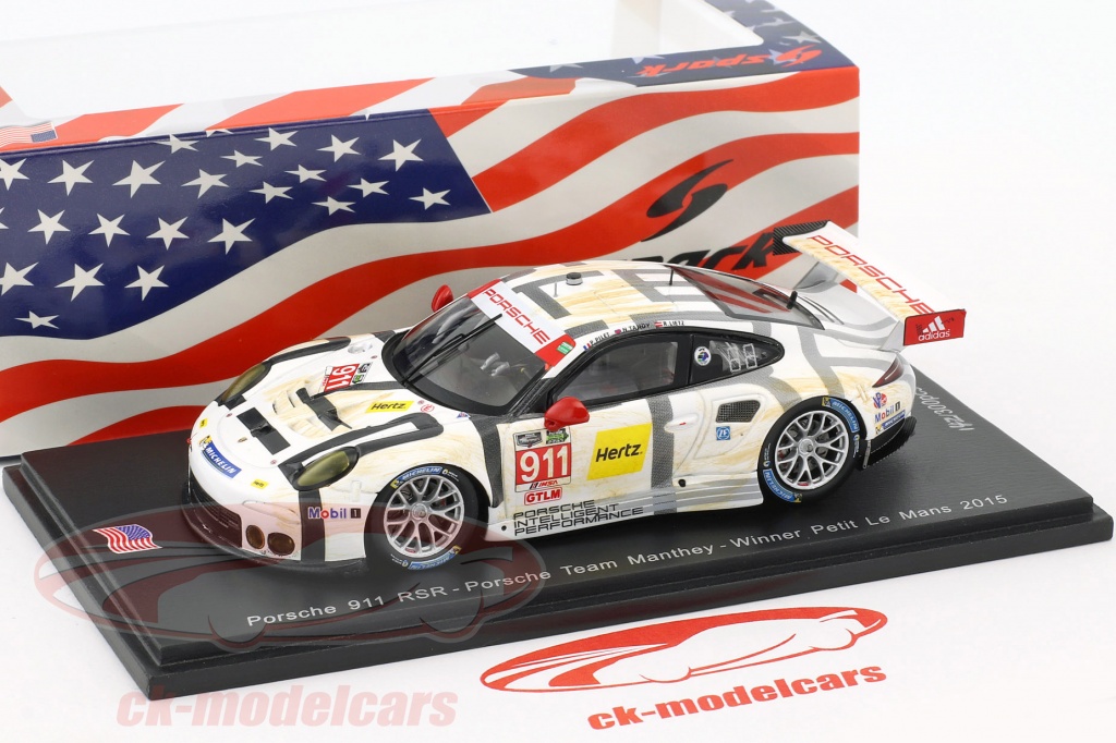 Spark 1:43 Porsche 911 (991) RSR #911 Winner Petit LeMans 2015 Tandy, Pilet, Lietz US022 model ...