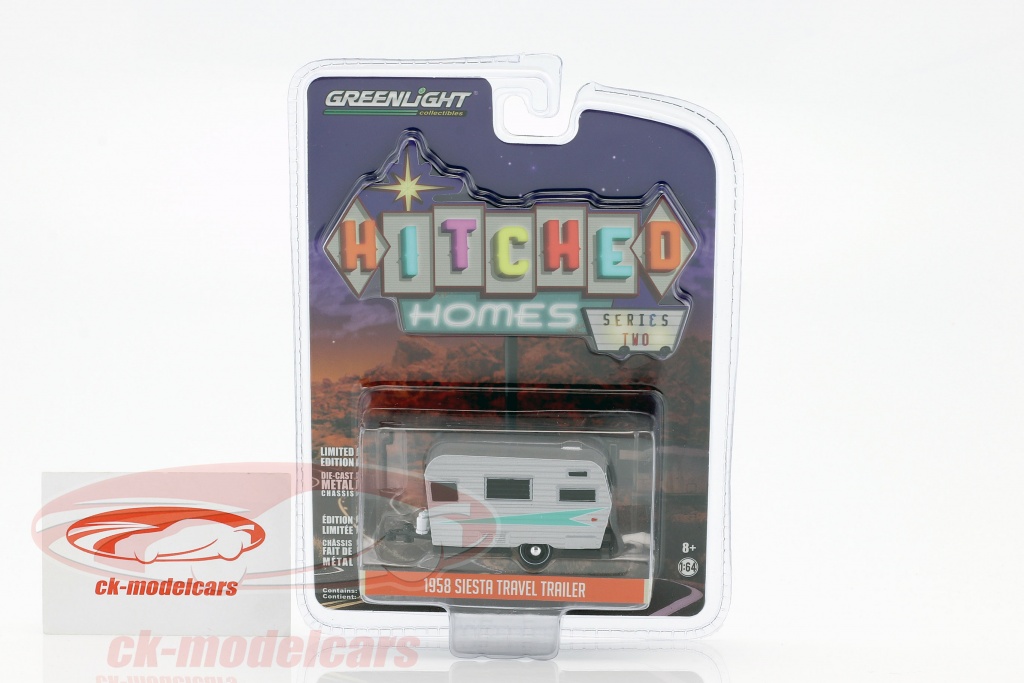 Greenlight 1:64 Siesta Travel Trailer Wohnwagen Baujahr 1958 silber ...