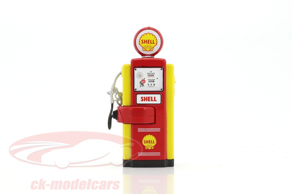 Greenlight 1:18 Vintage Gas Pump Shell red / yellow 14010-B model car ...