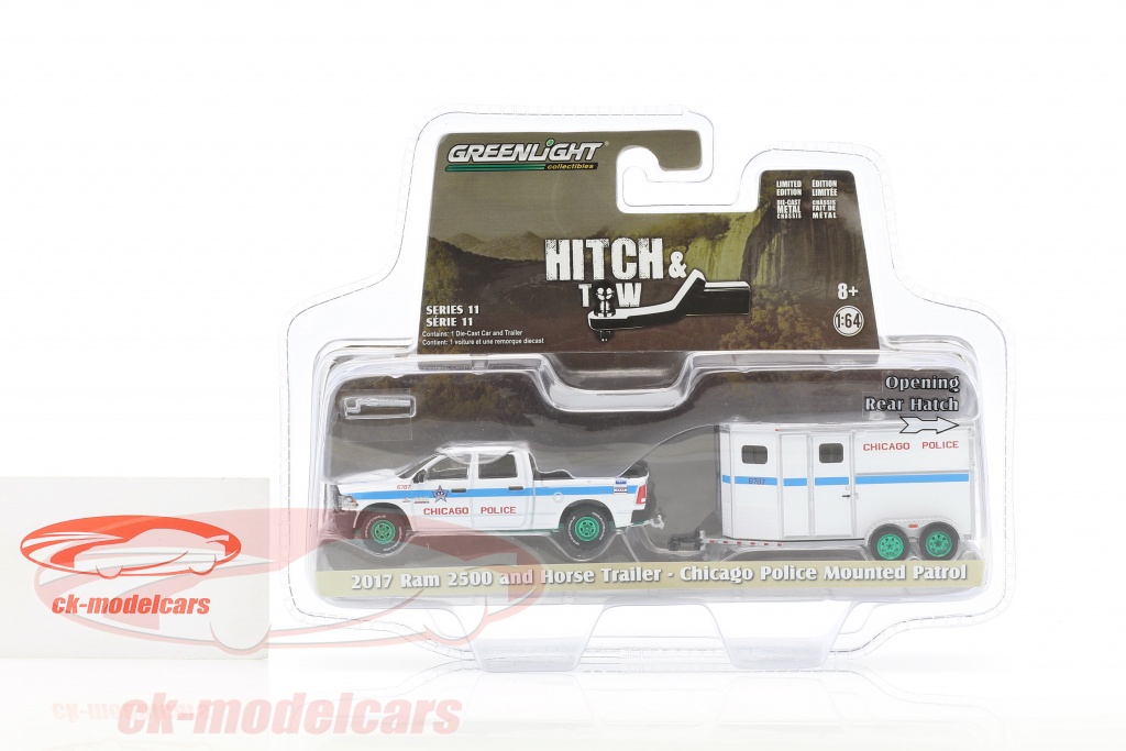 Greenlight 1:64 Dodge Ram 2500 met paardentrailer Chicago Police ...