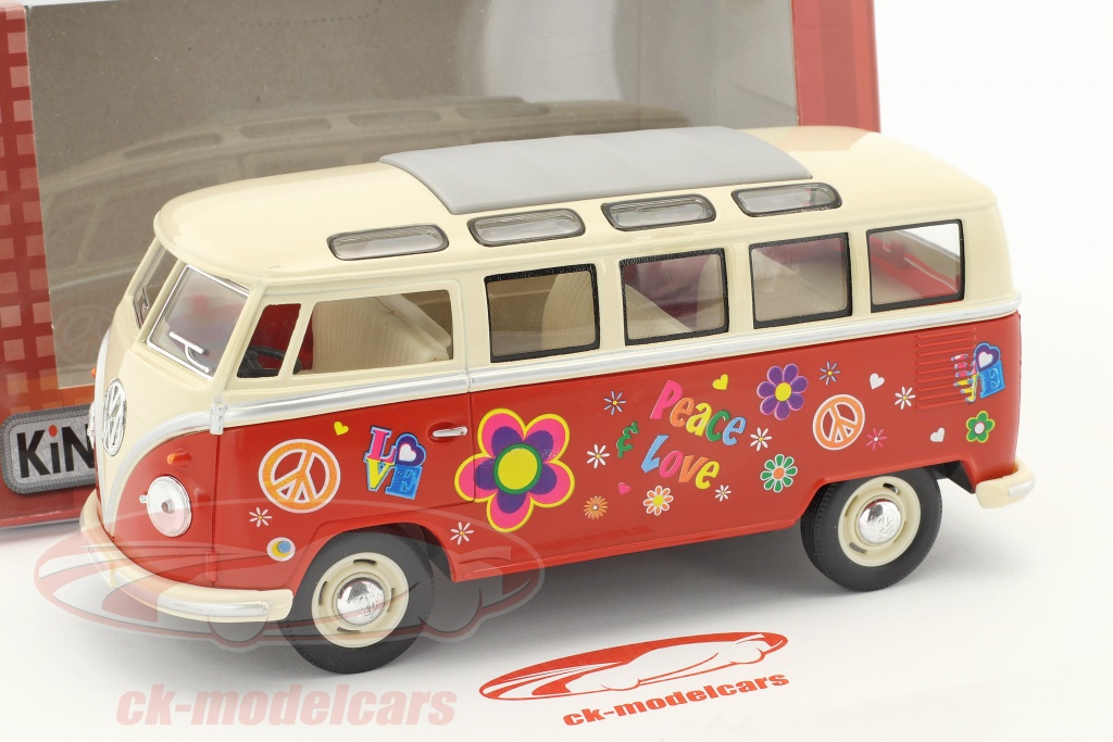 Kinsmart 1:24 Volkswagen VW Hippie Bus año de construcción 1962 rojo ...