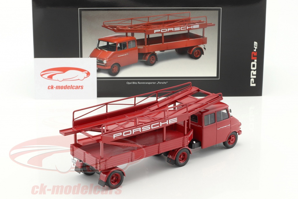Schuco 1:43 Opel Blitz Renntransporter Porsche 暗いです 赤 450901500 モデル 車 ...