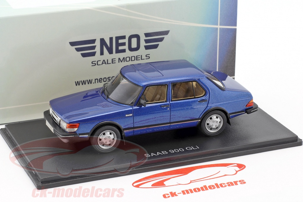 Neo 1:43 Saab 900 GLi année de construction 1981 bleu métallique ...