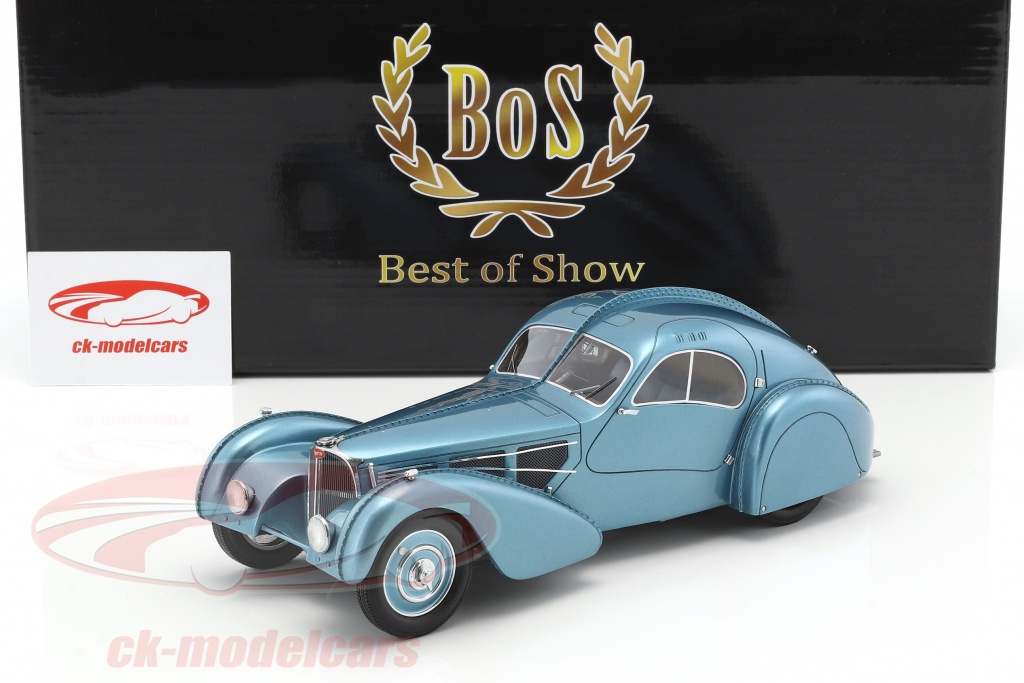 BoS-Models 1:18 Bugatti T57 SC Atlantic RHD year 1938 light blue ...