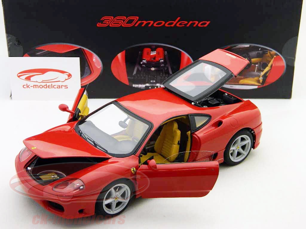 HotWheels Elite 1:18 Ferrari F360 Modena rojo interiores cremefarberner ...