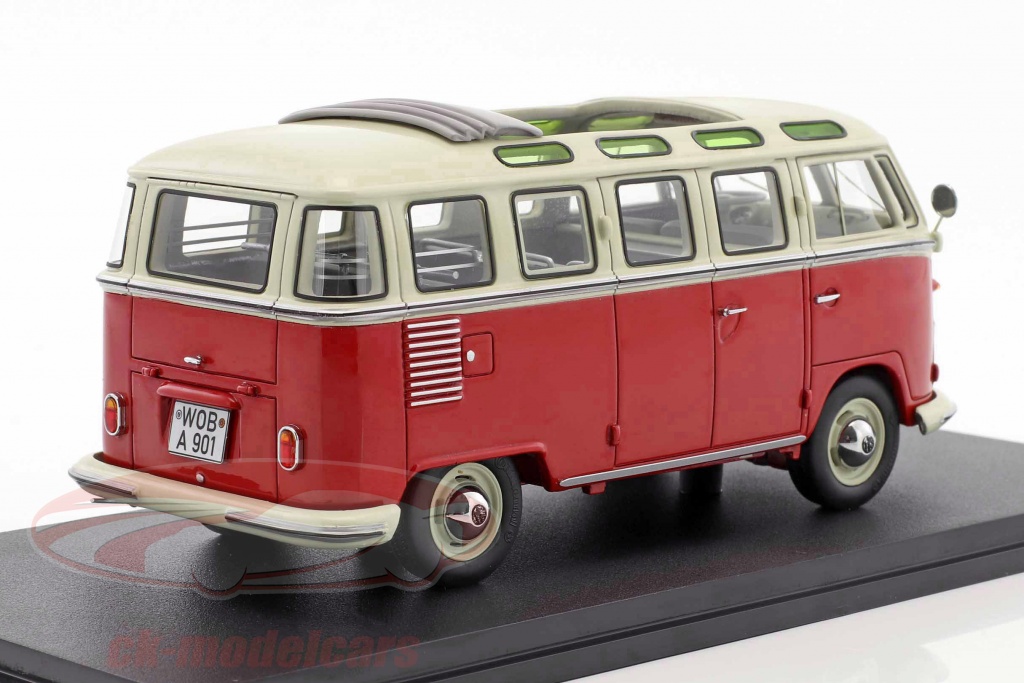 Schuco 1:32 Volkswagen VW T1 Samba Bus rot / weiß 450899000 Modellauto ...