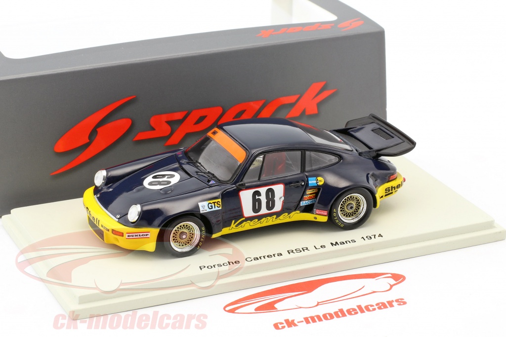 Spark 1:43 Porsche 911 Carrera RSR #68 24h LeMans 1974 Heyer, Kremer, Keller S5087 モデル 車 S5087 ...