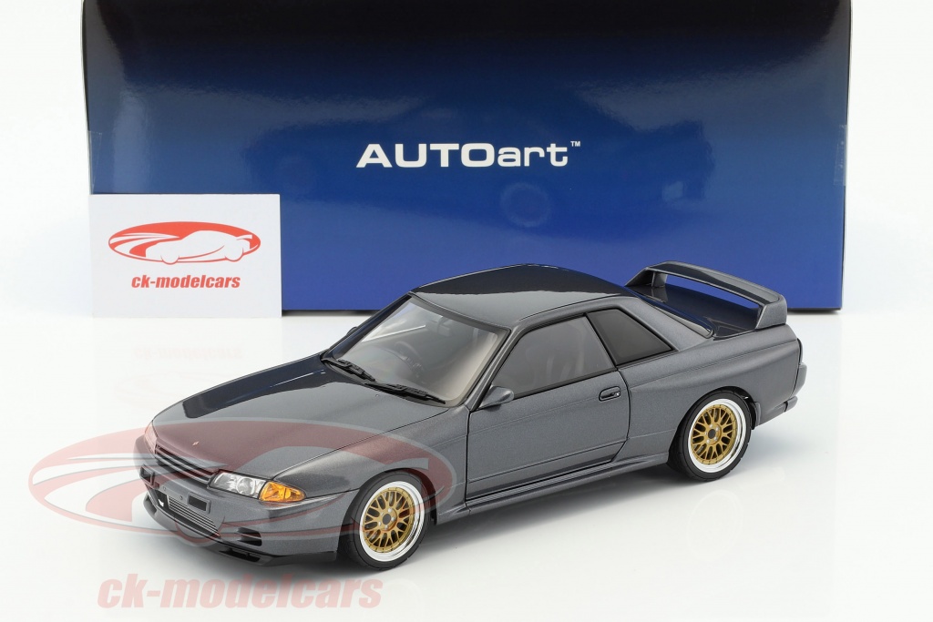 AUTOart 1:18 Nissan Skyline GT-R (R32) Wangan Midnight Reina gray metallic 77411 model car 77411 ...