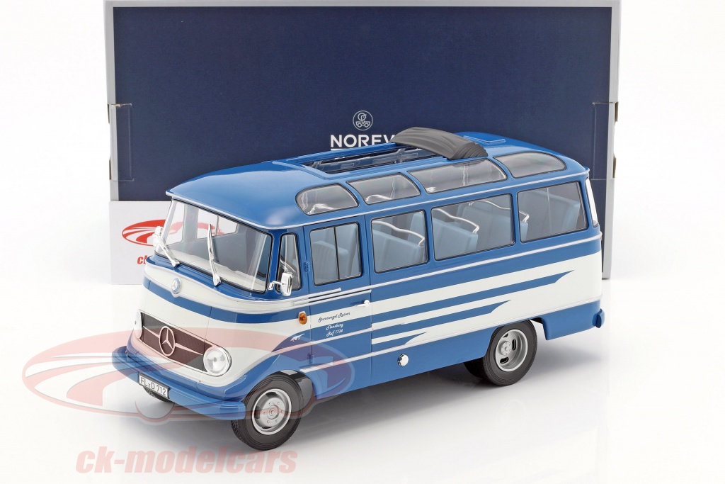 Norev 1:18 Mercedes-Benz O319 bus year 1960 blue / beige 183412 model car 183412 3551091834120