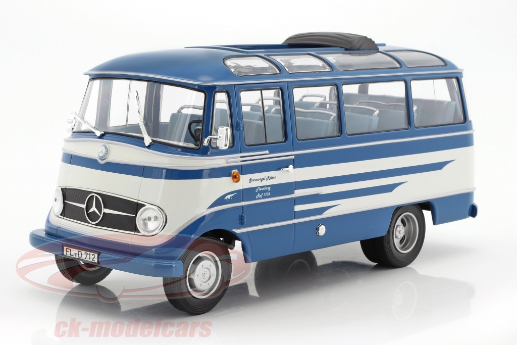 Norev 1:18 Mercedes-Benz O319 bus year 1960 blue / beige 183412 model car 183412 3551091834120