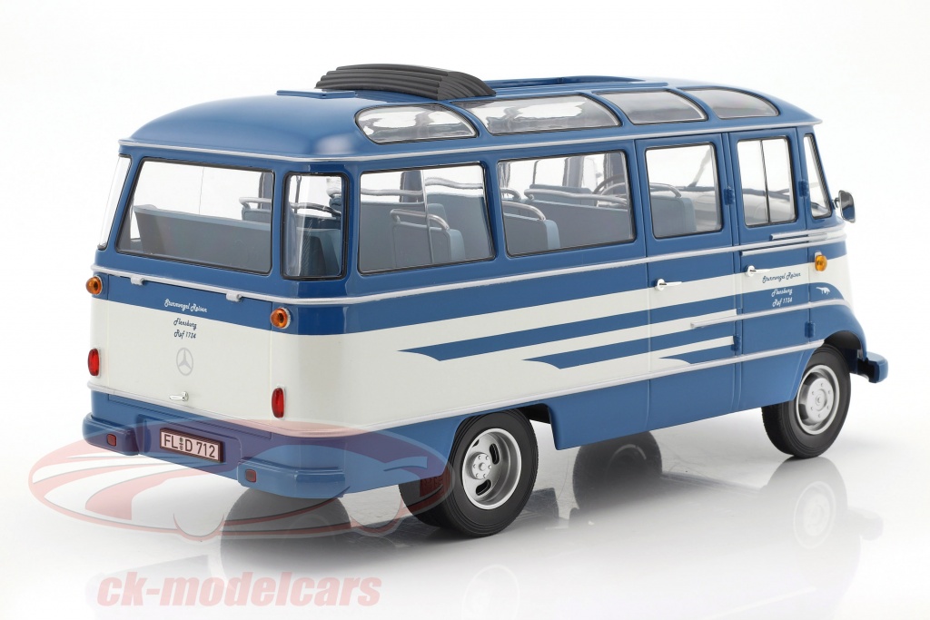 Norev 1:18 Mercedes-Benz O319 bus year 1960 blue / beige 183412 model car 183412 3551091834120
