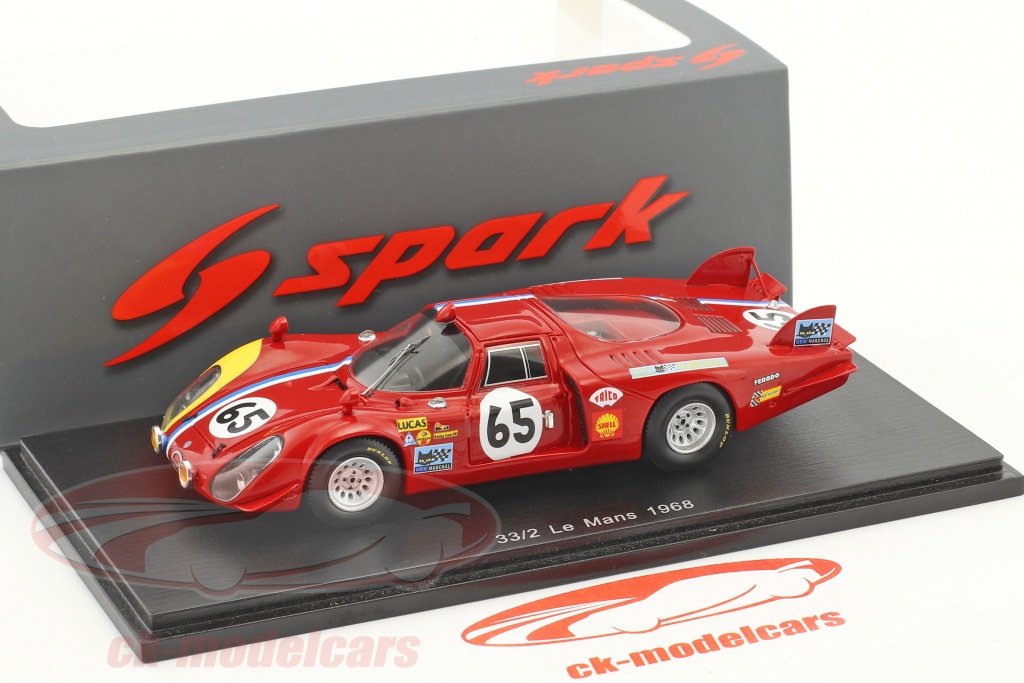 Spark 1:43 Alfa Romeo T33/2 #65 24h LeMans 1968 Trosch, von Wendt S4371 model car S4371 ...