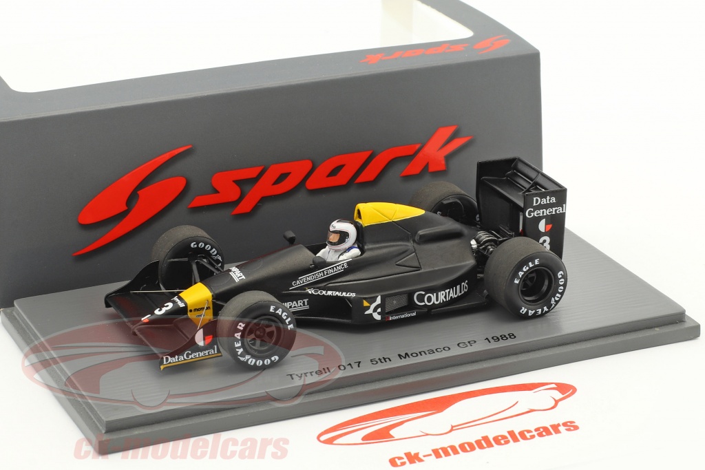 Spark 1:43 Jonathan Palmer Tyrrell 017 #3 5 Monaco GP formule 1 1988 ...