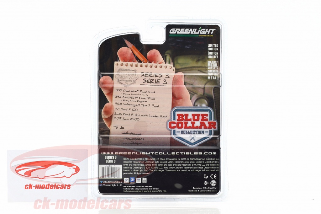 Greenlight 1:64 Chevrolet Panel Truck Bouwjaar 1939 beige / blauw 35080A model auto 35080A ...