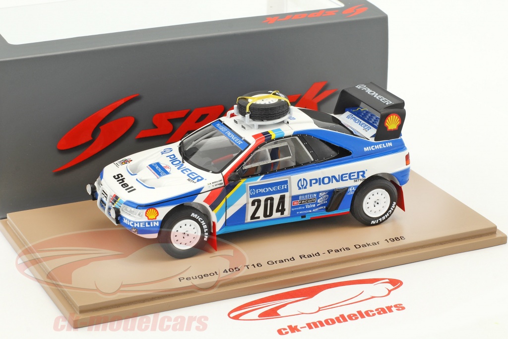 Spark 1:43 Peugeot 405 T16 Grand Raid #204 Rallye Paris - Dakar 1988 ...