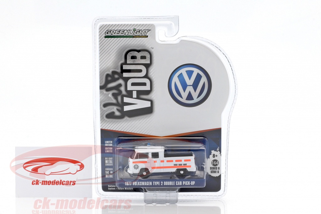Greenlight 1:64 Volkswagen VW T2 double cabin Pick up police year 1975 ...