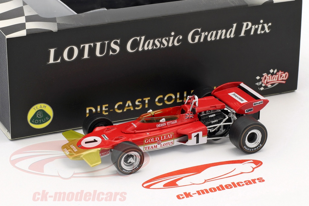 Quartzo 1:43 Emerson Fittipaldi Lotus 72D #1 French GP Formel 1 1970 27854 Modellauto 27854 ...