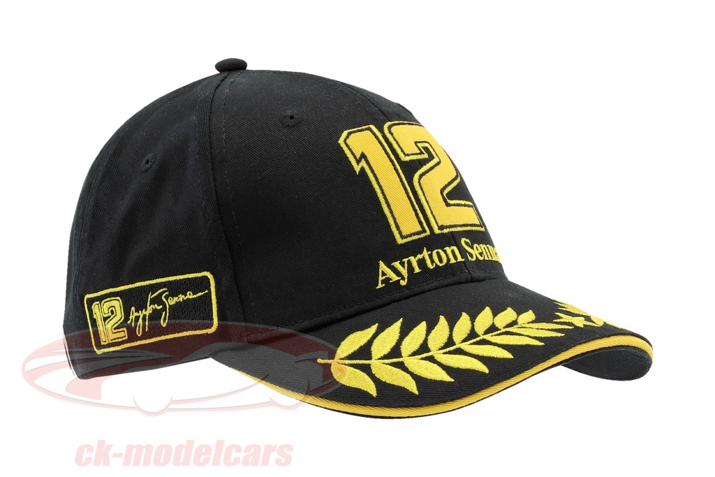 Ayrton Senna Cap #12 Classic Team Lotus schwarz / gold AS-LO-16-012 AS ...