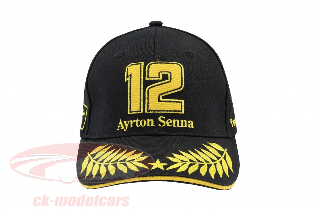 Ayrton Senna Cap #12 Classic Team Lotus schwarz / gold AS-LO-16-012 AS ...