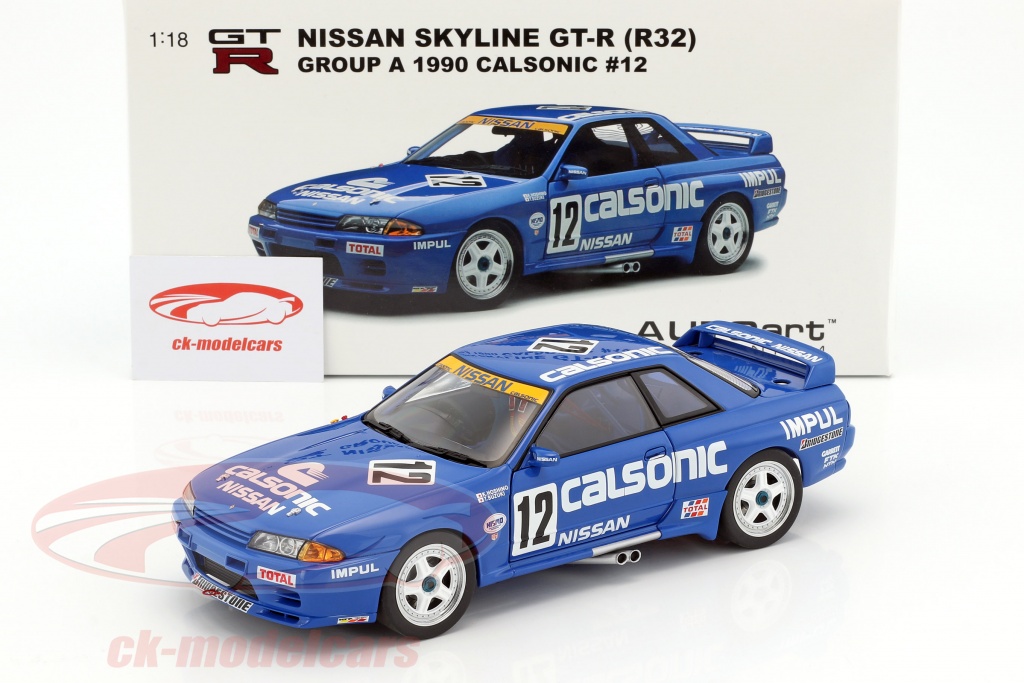 AUTOart 1:18 Nissan Skyline GT-R R32 #12 Group A 1990 Calsonic 89079 model car 89079 674110890792