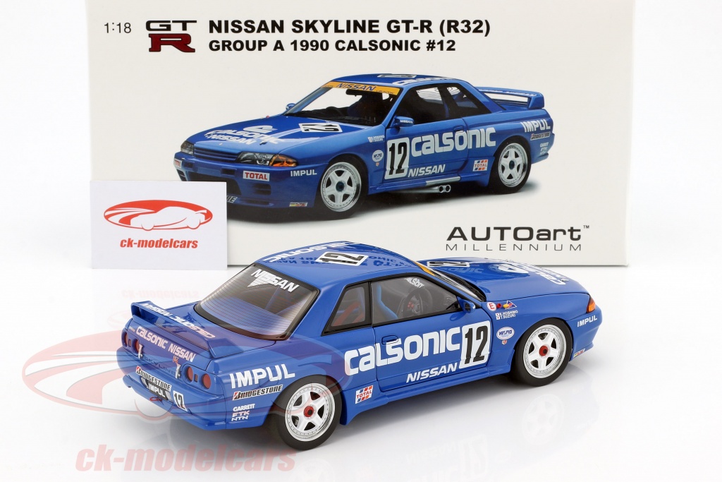 AUTOart 1:18 Nissan Skyline GT-R R32 #12 Group A 1990 Calsonic 89079 model car 89079 674110890792