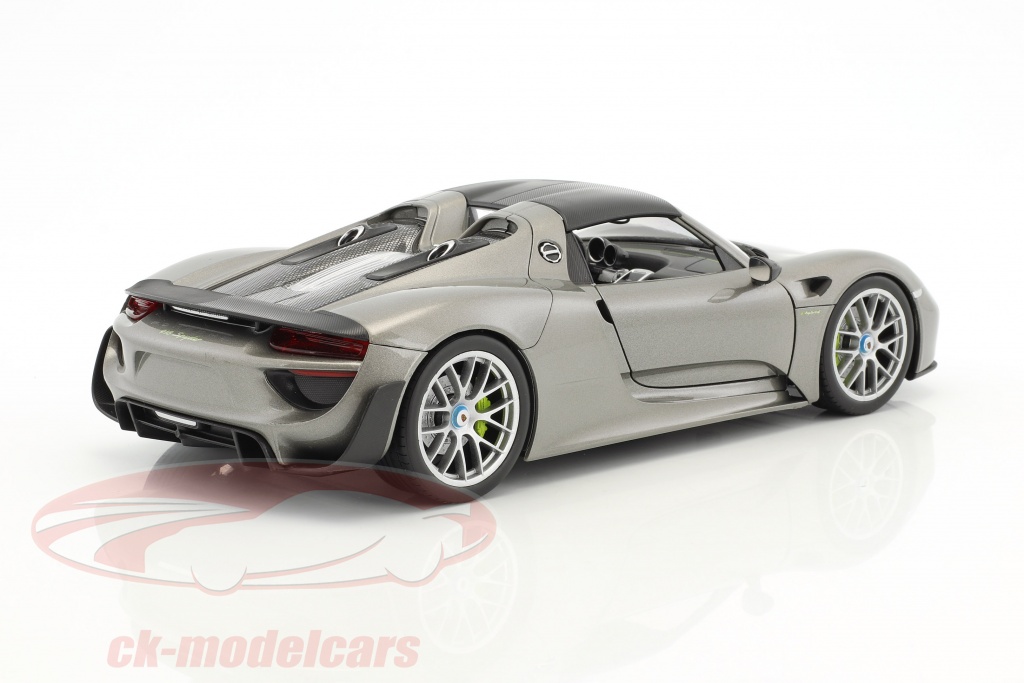 Welly 1:18 Porsche 918 Spyder Cabriolet Closed Top Gray metallic ...