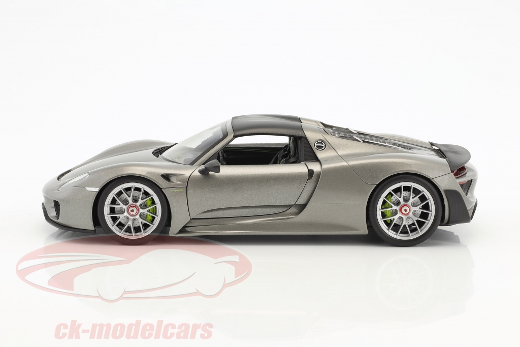 Welly 1:18 Porsche 918 Spyder Cabriolet Closed Top Gray metallic ...