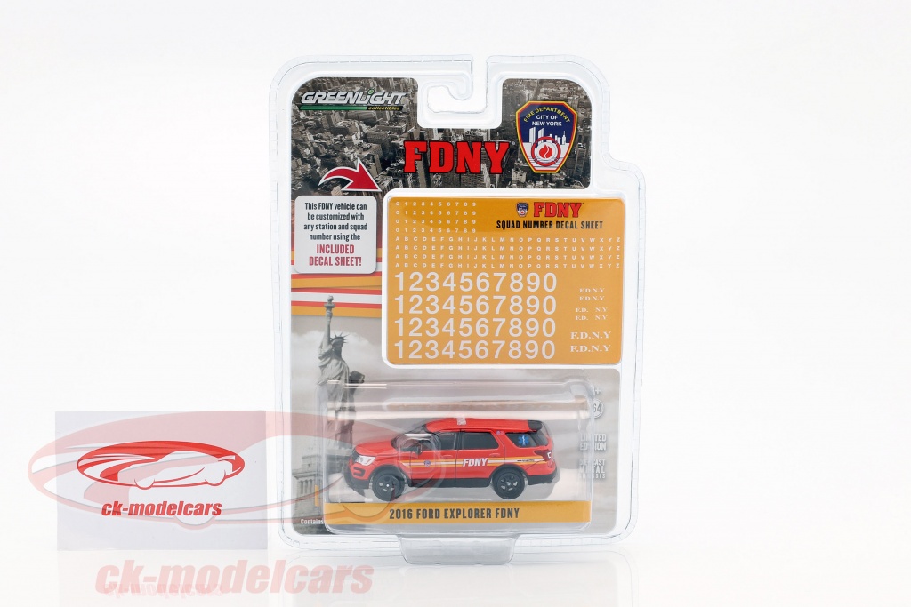 Greenlight 1:64 Ford Explorer FDNY year 2016 red 42823 model car 42823 ...