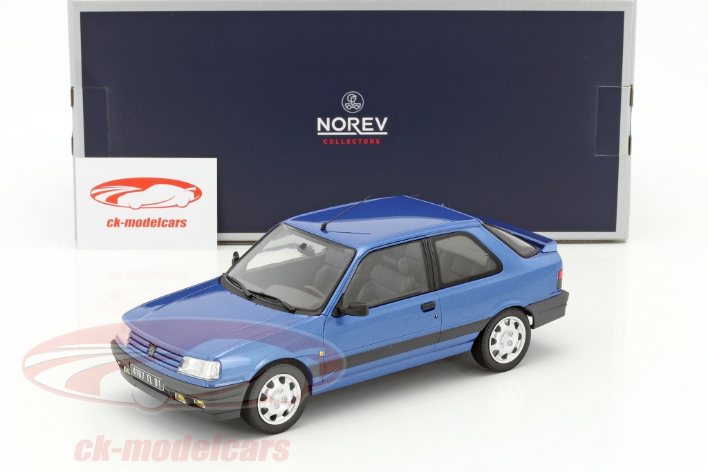 Norev 1:18 Peugeot 309 GTi 16V year 1991 blue metallic 184881 model car ...