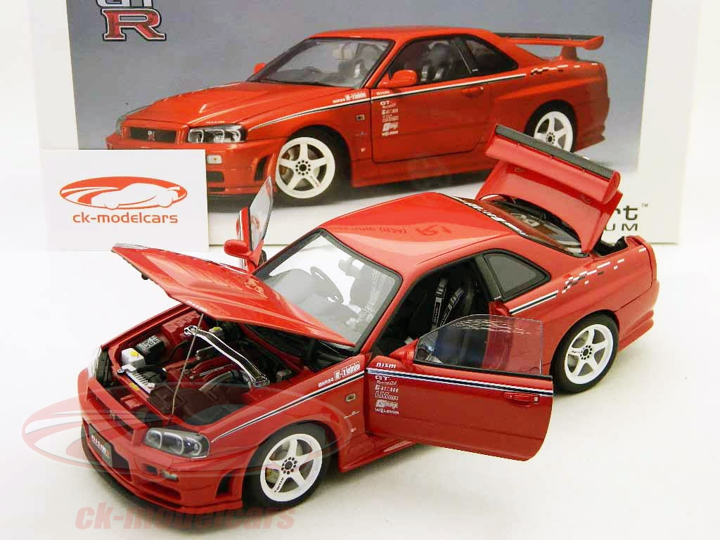 AUTOart 1:18 Nissan Skyline GT-R R-Tune (R34) active red 77357 model ...