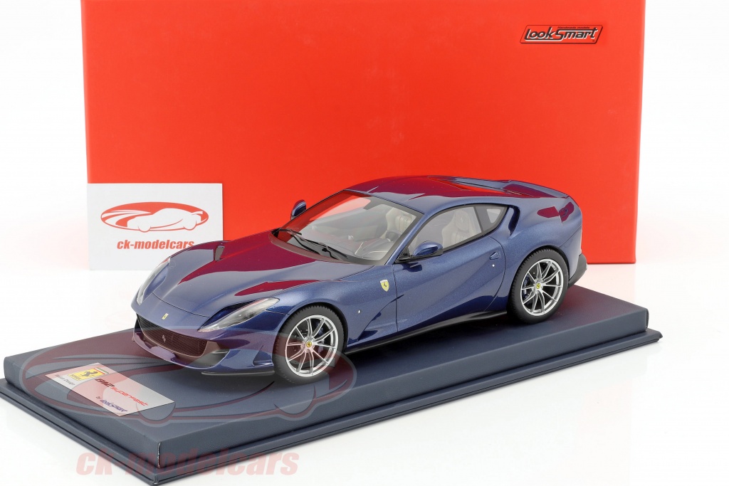 LookSmart 1:18 Ferrari 812 Superfast blue metallic with showcase LS18 ...