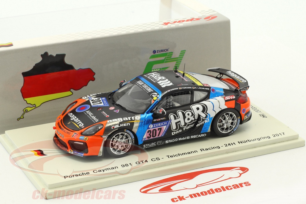 Spark 1:43 Porsche Cayman 981 GT4 CS #307 24h Nürburgring 2017 ...