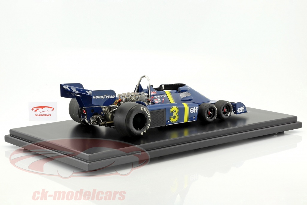 True Scale 1:8 Jody Scheckter Tyrrell P34 #3 gagnant suédois GP formule 1 1976 avec vitrine ...