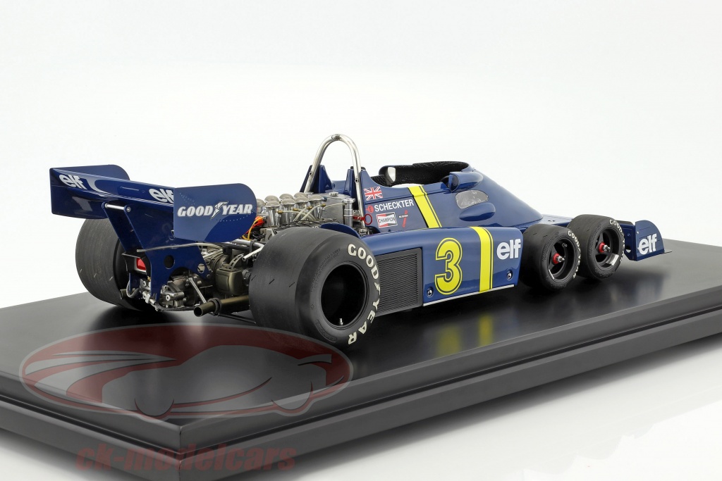 True Scale 1:8 Jody Scheckter Tyrrell P34 #3 gagnant suédois GP formule 1 1976 avec vitrine ...