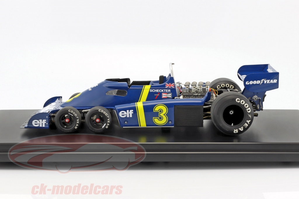 True Scale 1:8 Jody Scheckter Tyrrell P34 #3 gagnant suédois GP formule 1 1976 avec vitrine ...