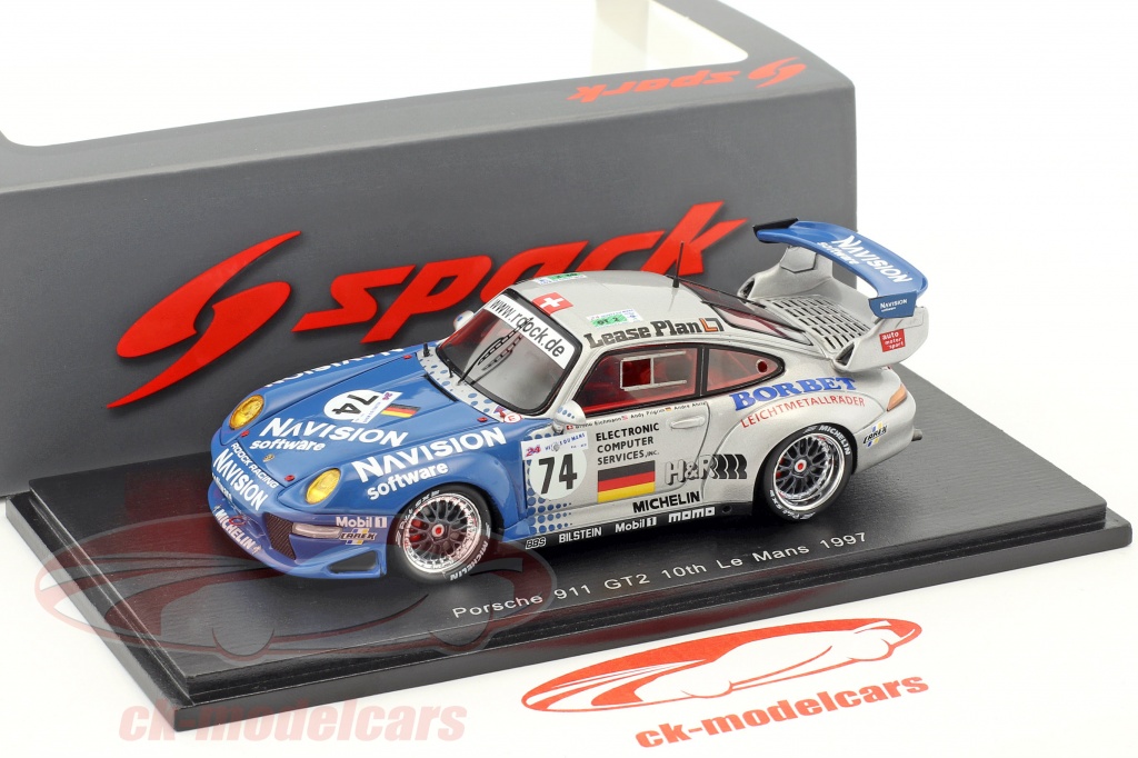 Spark 1:43 Porsche 911 GT2 #74 10e 24h LeMans 1997 Ahrlé, Pilgrim ...