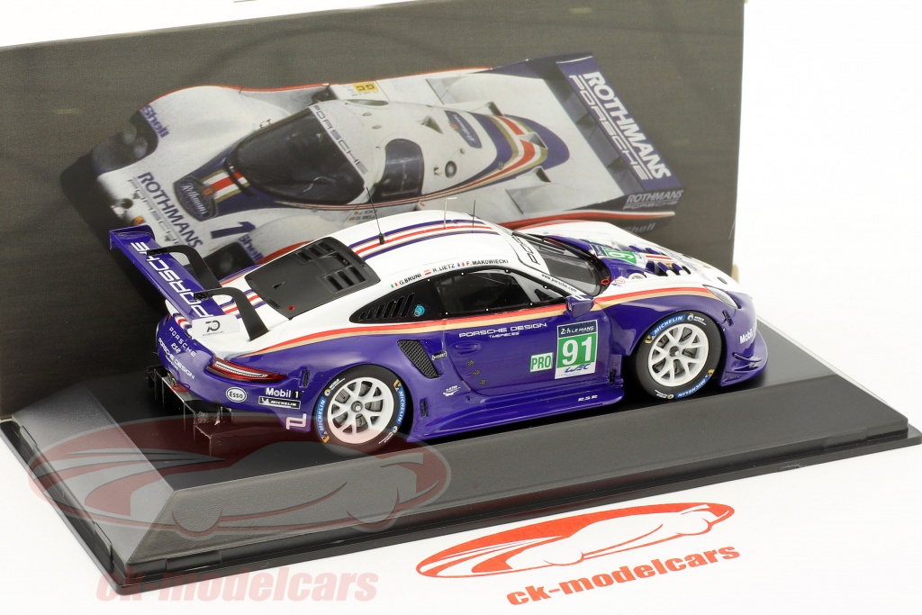 Spark 1:43 Porsche 911 RSR Rothmans Tribute #91 24h LeMans 2018 Porsche GT Team MAP02087718 ...
