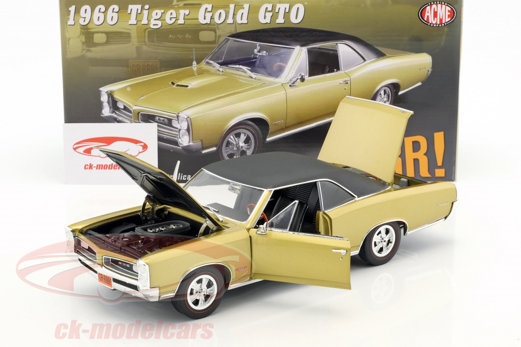 GMP 1:18 Pontiac GTO year 1966 tiger gold / black A1801208 model car ...